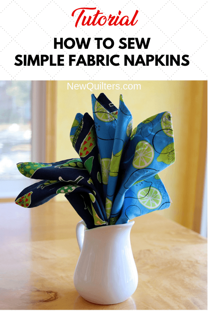 How to Sew Simple Fabric Napkins - New Quilters