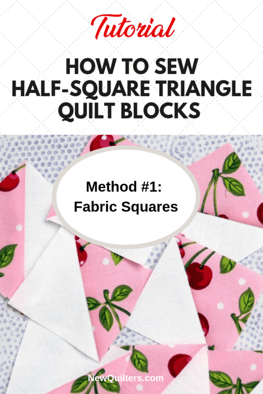 Sewing Half-Square Triangle Quilt Blocks from Fabric Squares - Tutorial ...