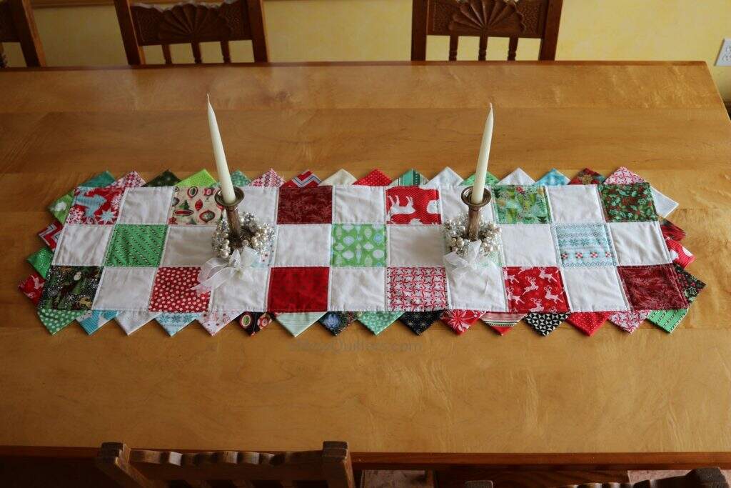 Simple Table Runner with Prairie Points - New Quilters