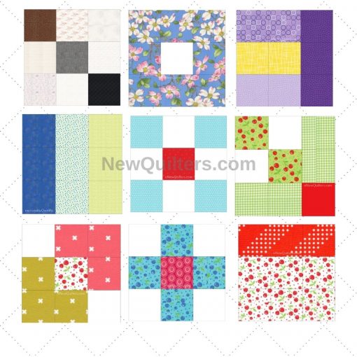 9 Nine-Patch Quilt Block Patterns from Precut Fabric Squares - New Quilters