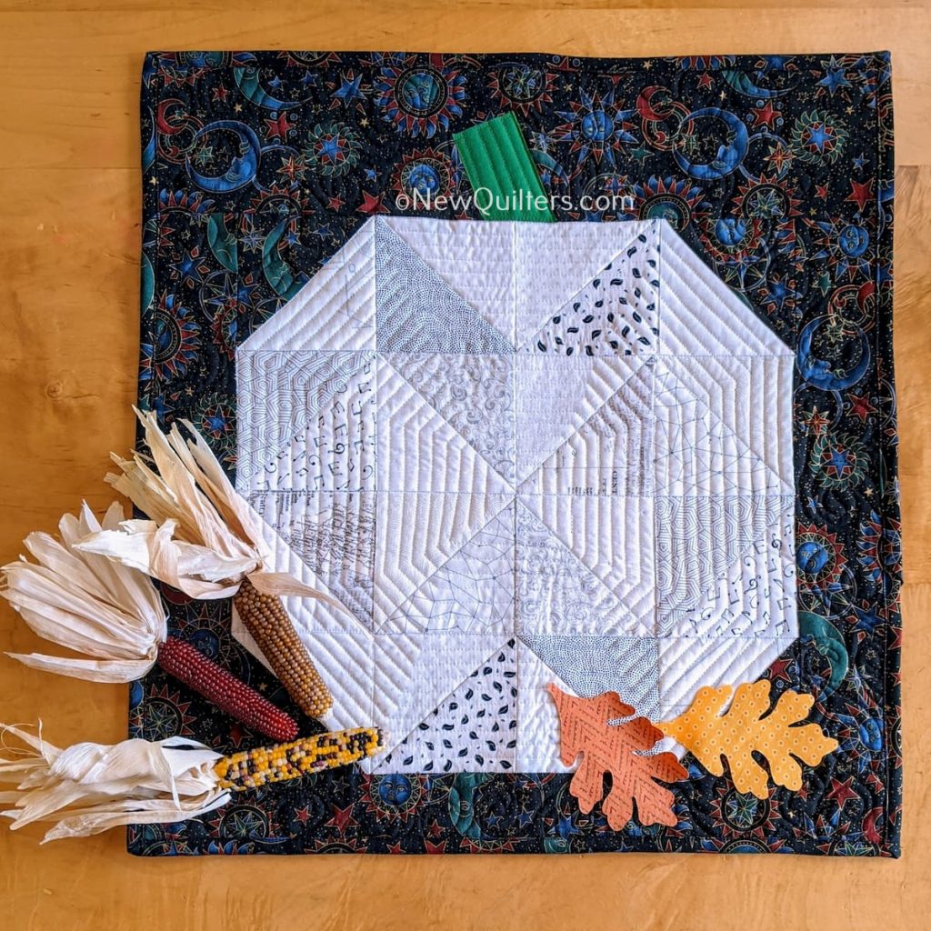 White Pumpkin Fall Table Topper Quilt - New Quilters